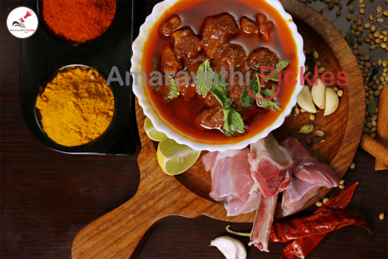 Mutton Pickle Boneless - 1 KG (Freshly made Everyday) - Amaravathi Pickles